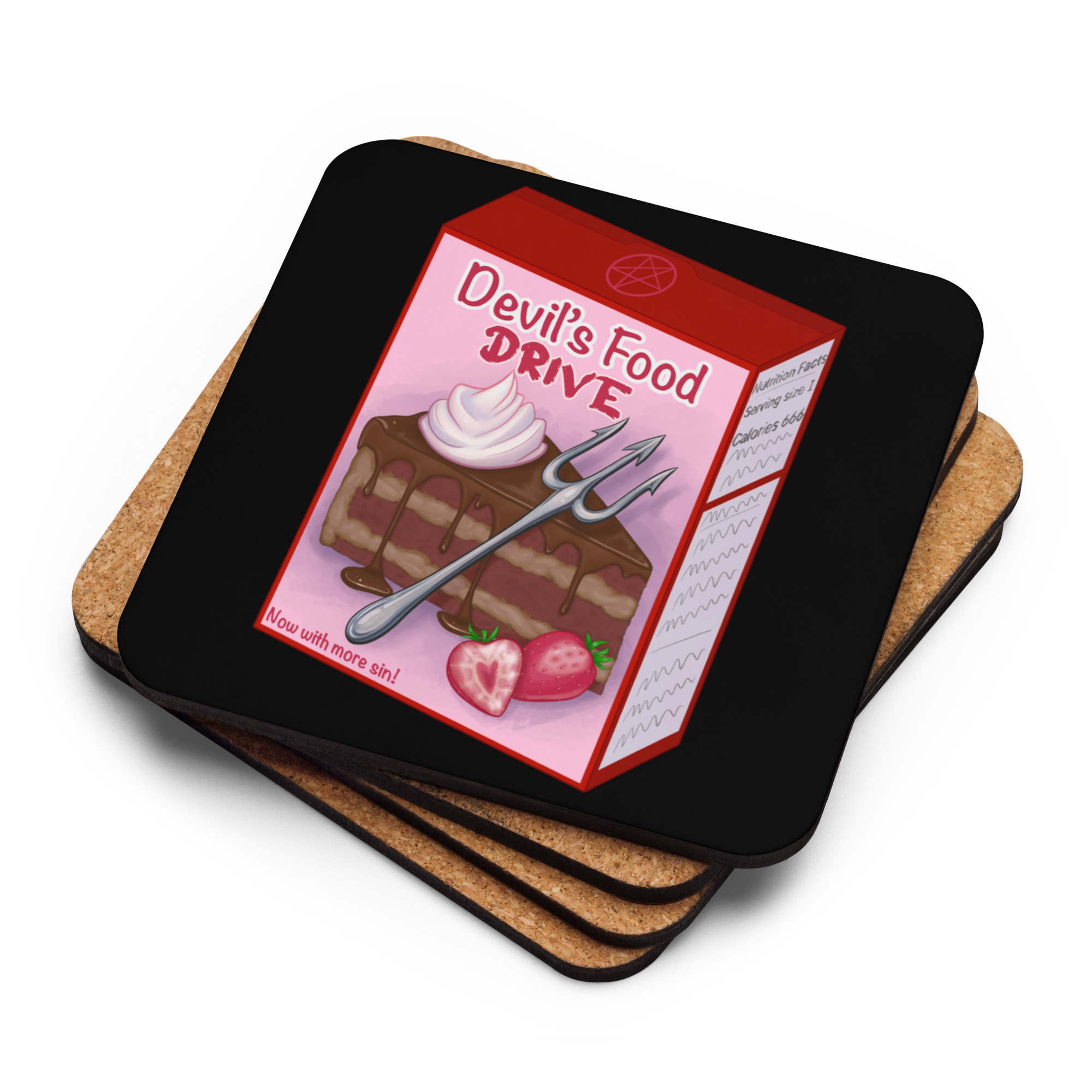 The Devil’s Food Drive 2025 – Black Cork-Back Coaster - Satanic Colorado
